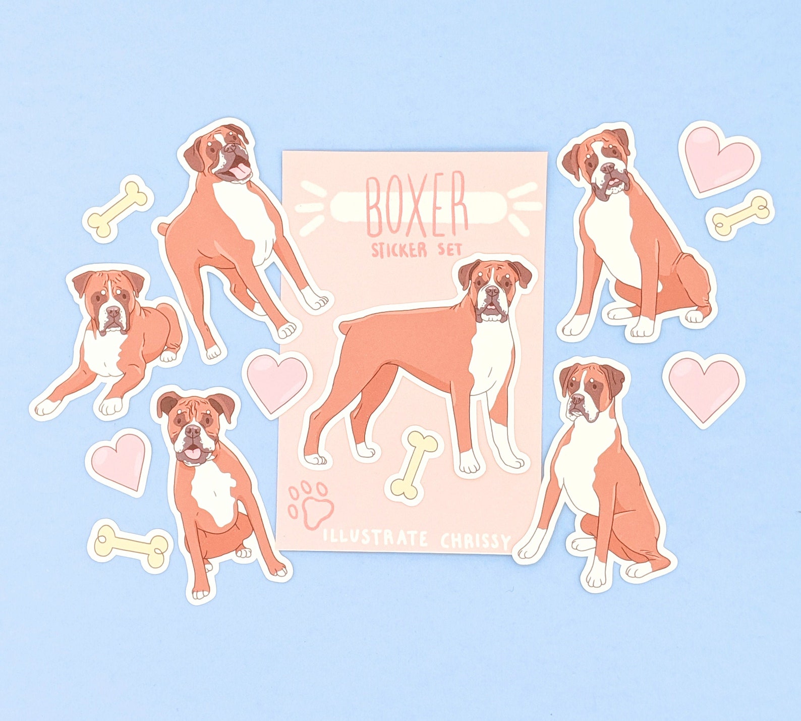 Cute Boxer Stickers Cute Boxer Dog Gift Dog Lover Gift - Etsy