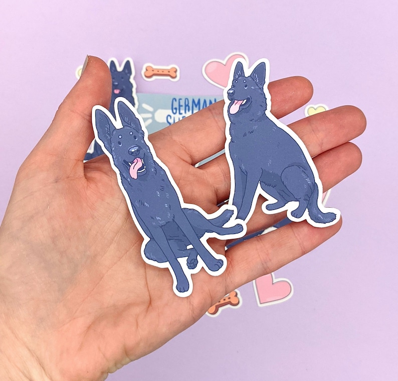 Black German Shepherd Dog Sticker Set Dog Stickers GSD | Etsy