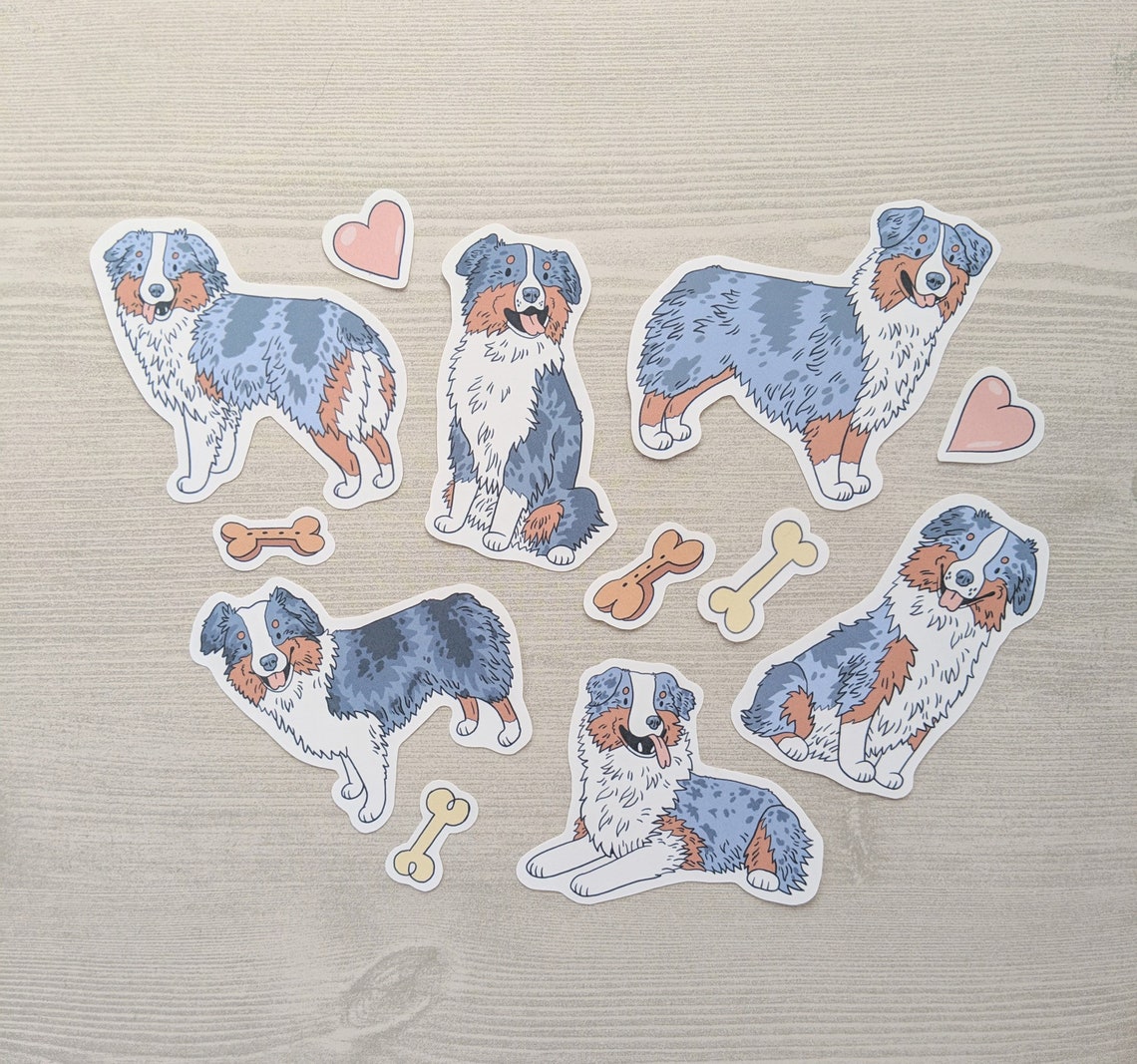 Australian Shepherd Stickers Blue Merle Sticker Set Aussie | Etsy