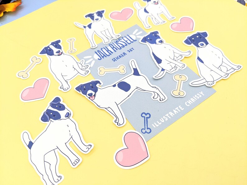 Black and White Smooth Jack Russell Terrier Stickers - Cute Dog ...