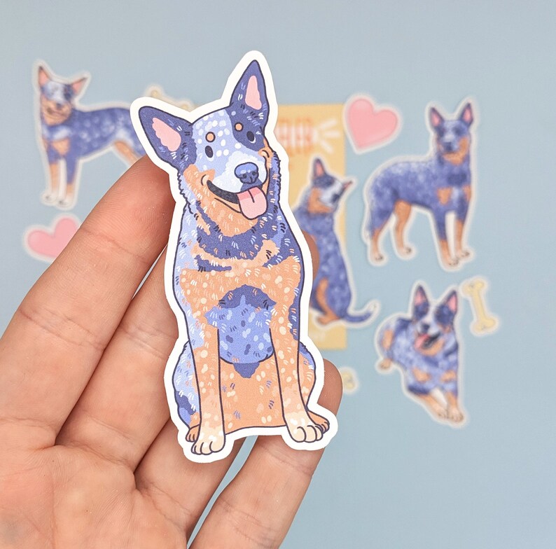 Blue Heeler Stickers Australian Cattle Dog Sticker Set | Etsy