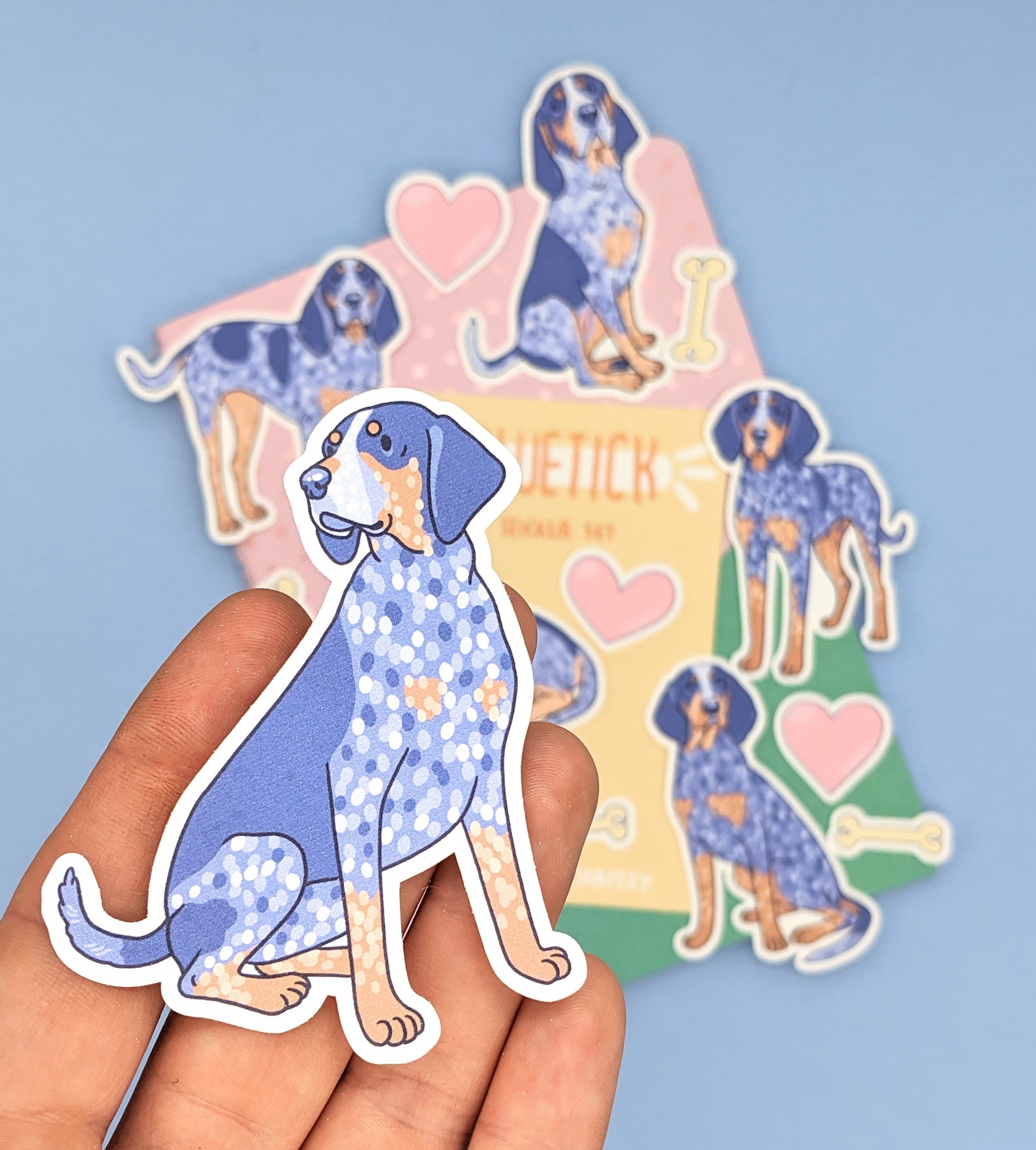 Bluetick Coonhound Stickers Cute Dog Sticker Set - Etsy