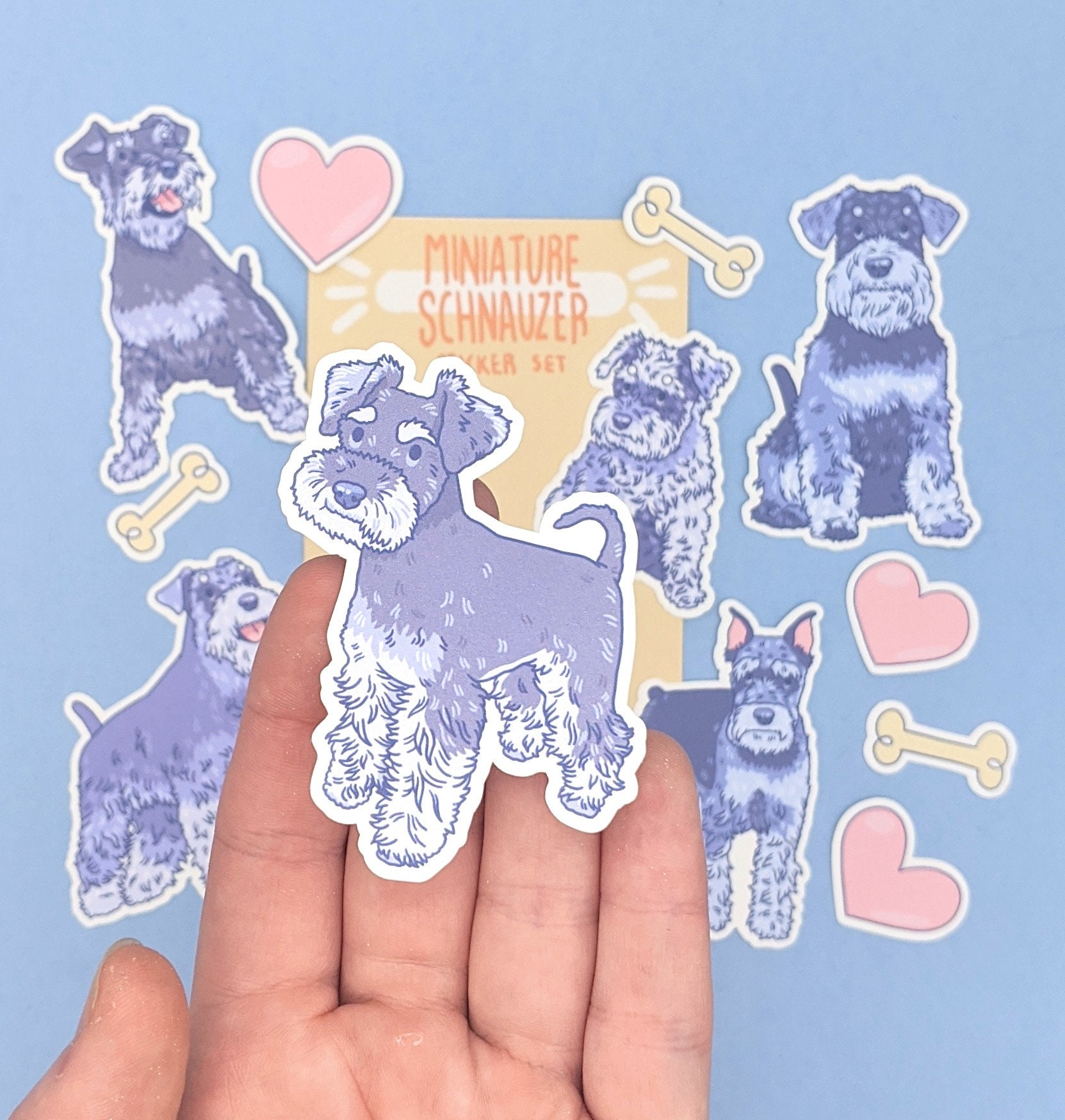 Miniature Schnauzer Stickers Cute Dog Stickers Cartoon | Etsy