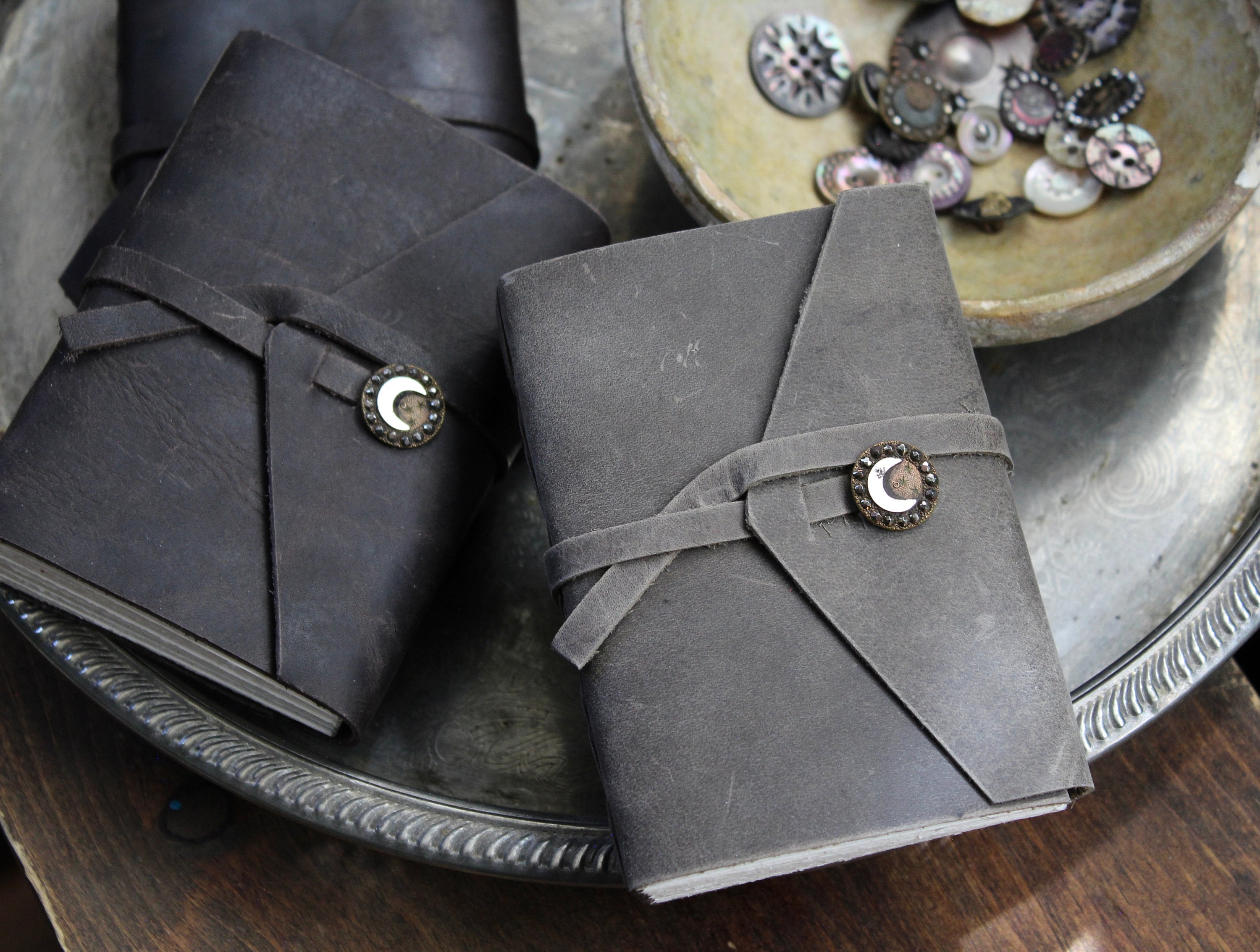 Pocket Grimoire Leather Wrap Journal Celestial Moon Diary No. 7 Long ...