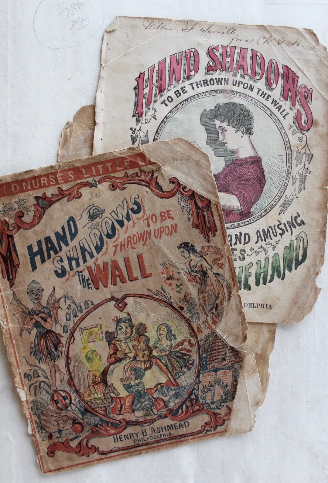 Rare Antique Shadow Puppet Ephemera 1800s Hand Shadows Illustration ...