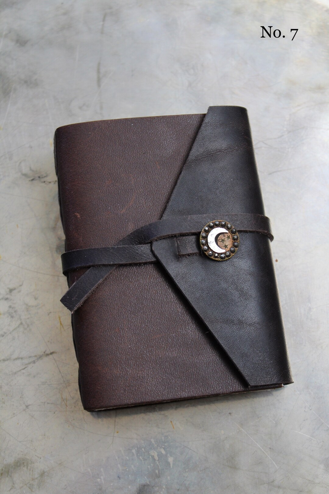 Pocket Grimoire Leather Wrap Journal Celestial Moon Diary No. 7 Long ...