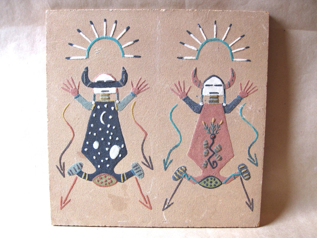 Vintage Sand Art Painting Mother Earth Father Sky Native American ...