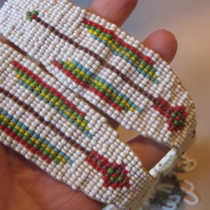 Vintage Native American Thunderbird Micro Glass Seed Bead Long Necklace ...