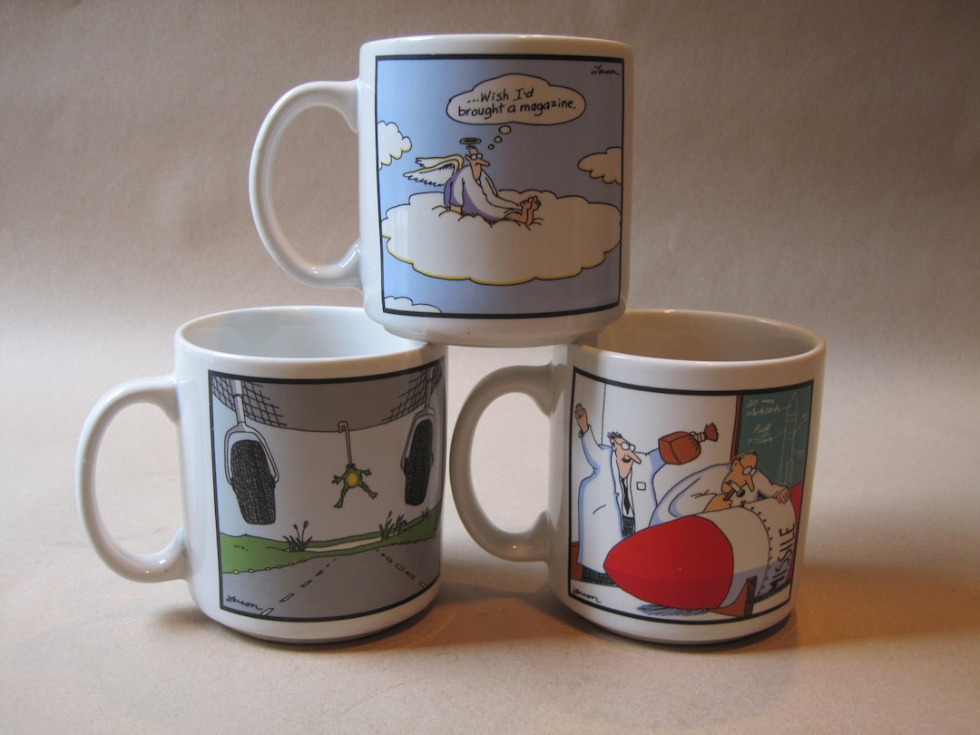 Vintage Set of 3 Gary Larson the Far Side Ceramic Coffee Mug Handled ...