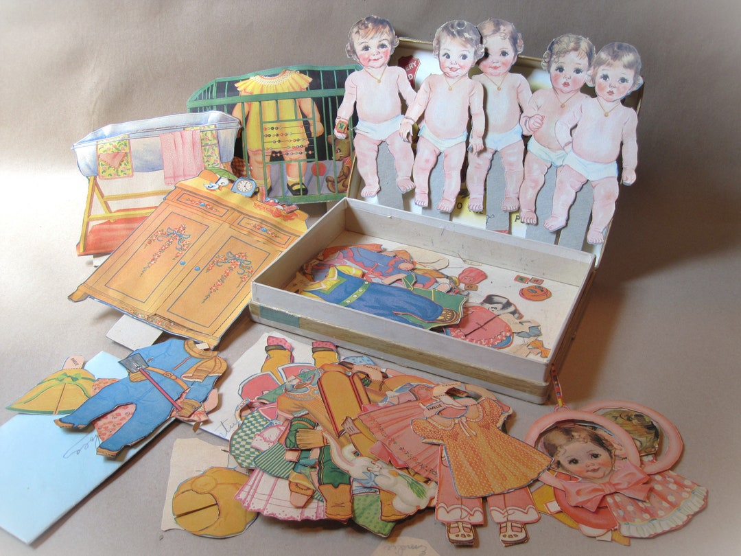 Vintage 1935 Merrill Dionne Quintuplets Paper Doll Set Five - Etsy