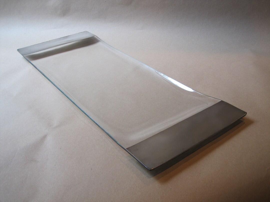 Vintage Dorothy Thorpe Glass Serving Tray Mid Century Modern Wide ...