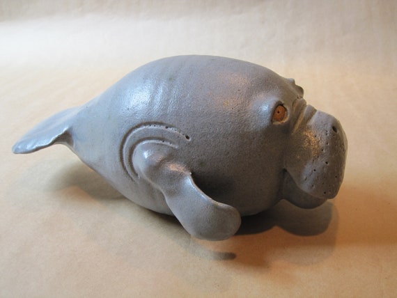 Vintage Studio Pottery Manatee Sculpture Stoneware Figure - Etsy