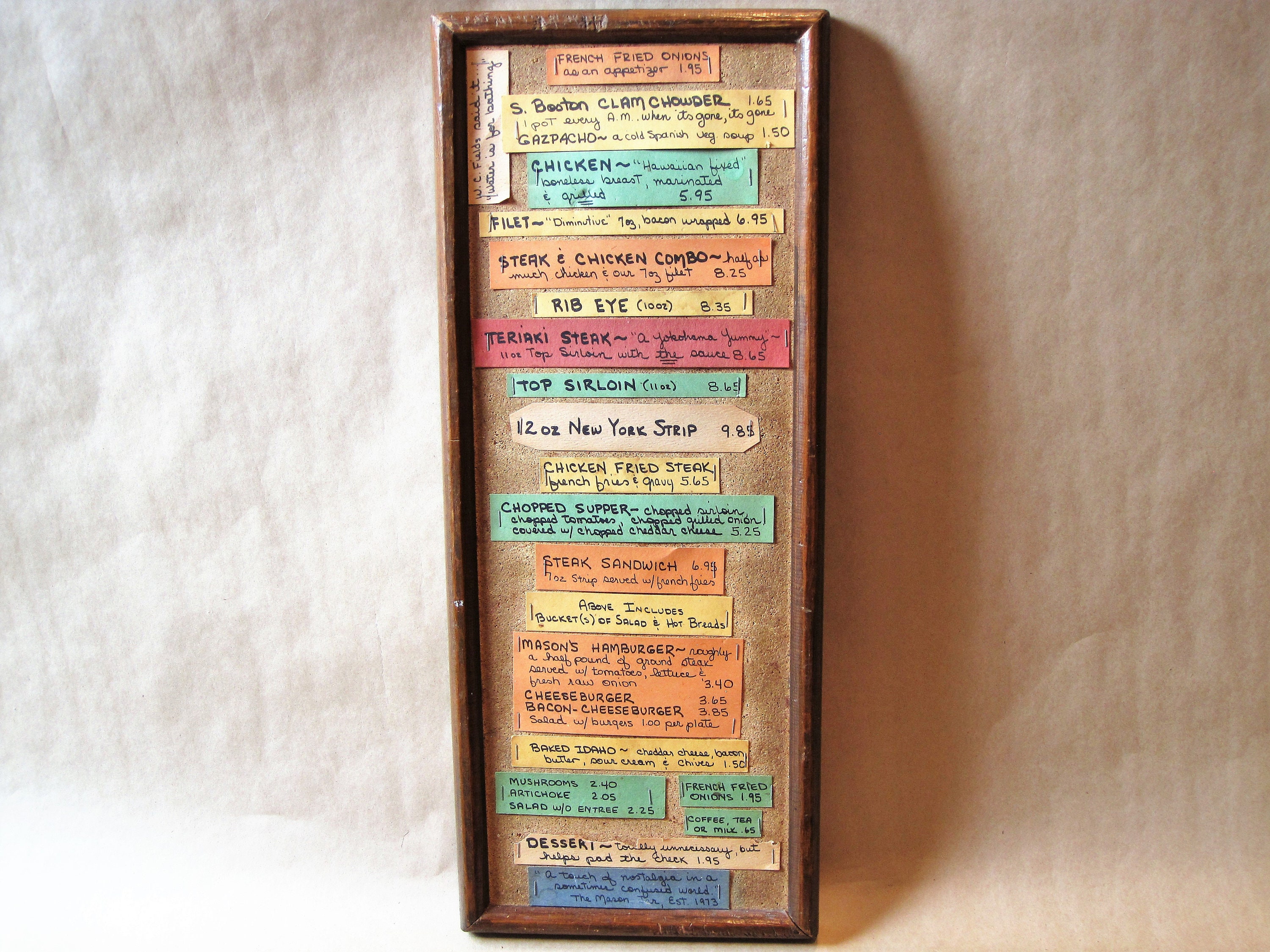 1950s Diner Menu Board