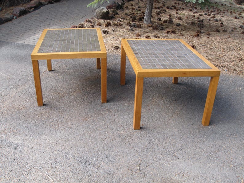 Vintage Jane & Gordon Martz Tile Top Side Tables: 1960s Marshall ...