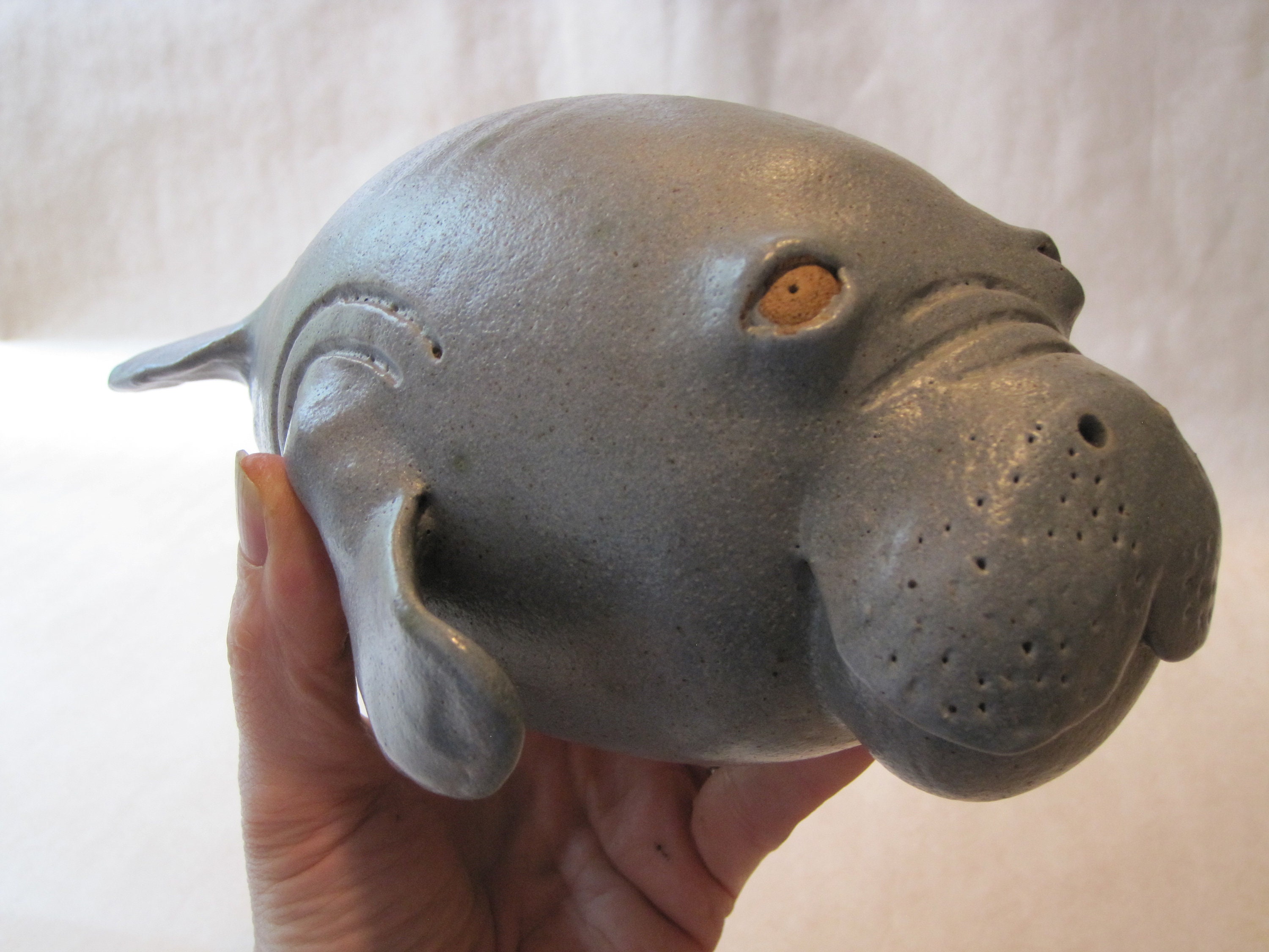 Vintage Studio Pottery Manatee Sculpture Stoneware Figure - Etsy