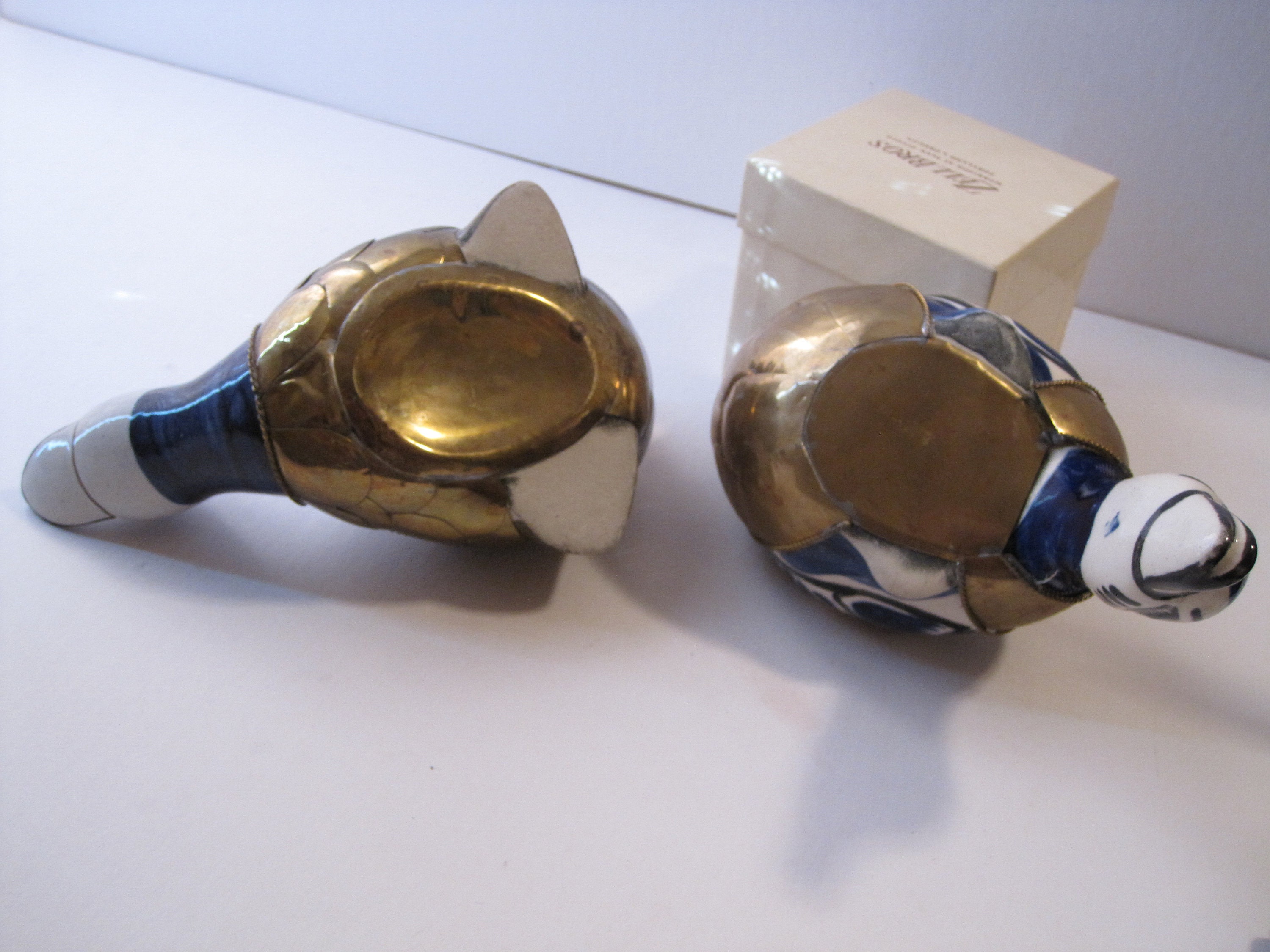 Lot of 2 Vintage Tonala Brass Clad Ducks Hand Made Pottery - Etsy
