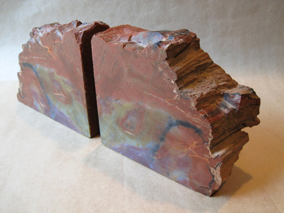 Vintage Sedona Red Rock Bookend Pair Arizona Petrified Forest Wood Rte ...