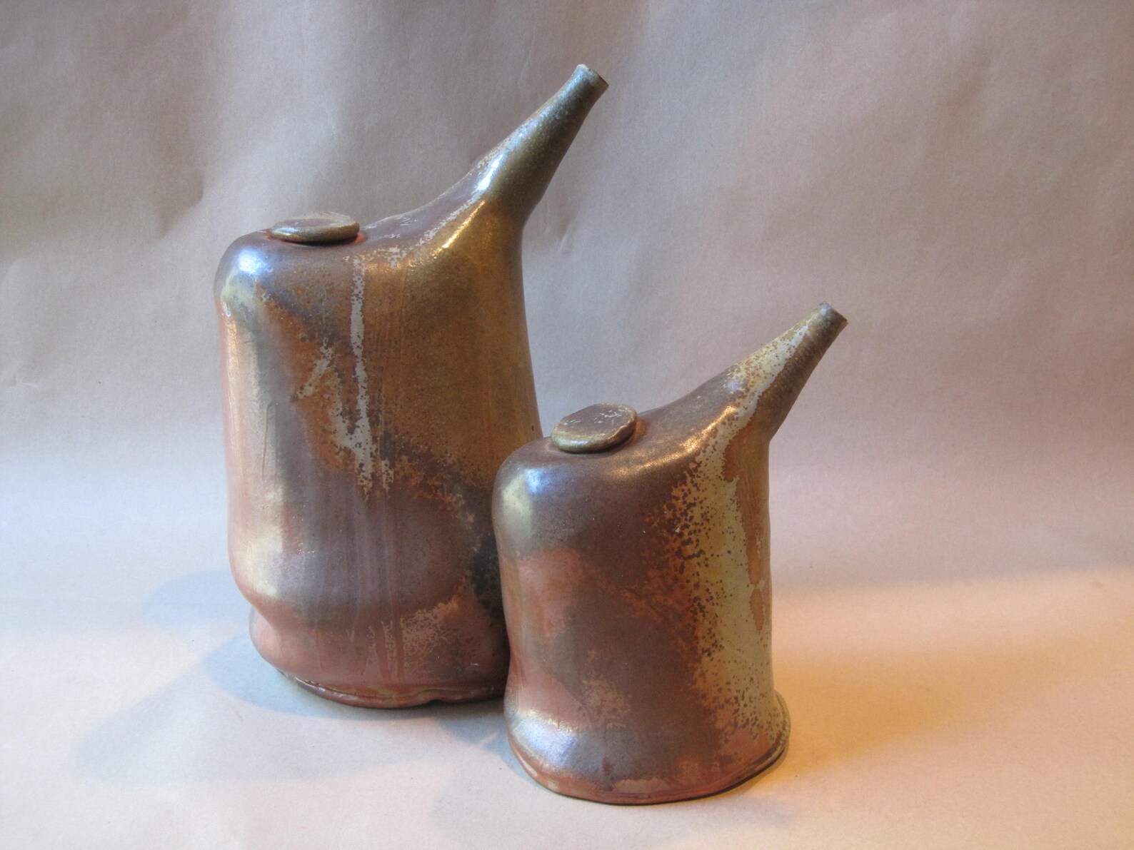 Vintage Graduated Pair Studio Pottery Post Modernist Carafe Pitcher ...
