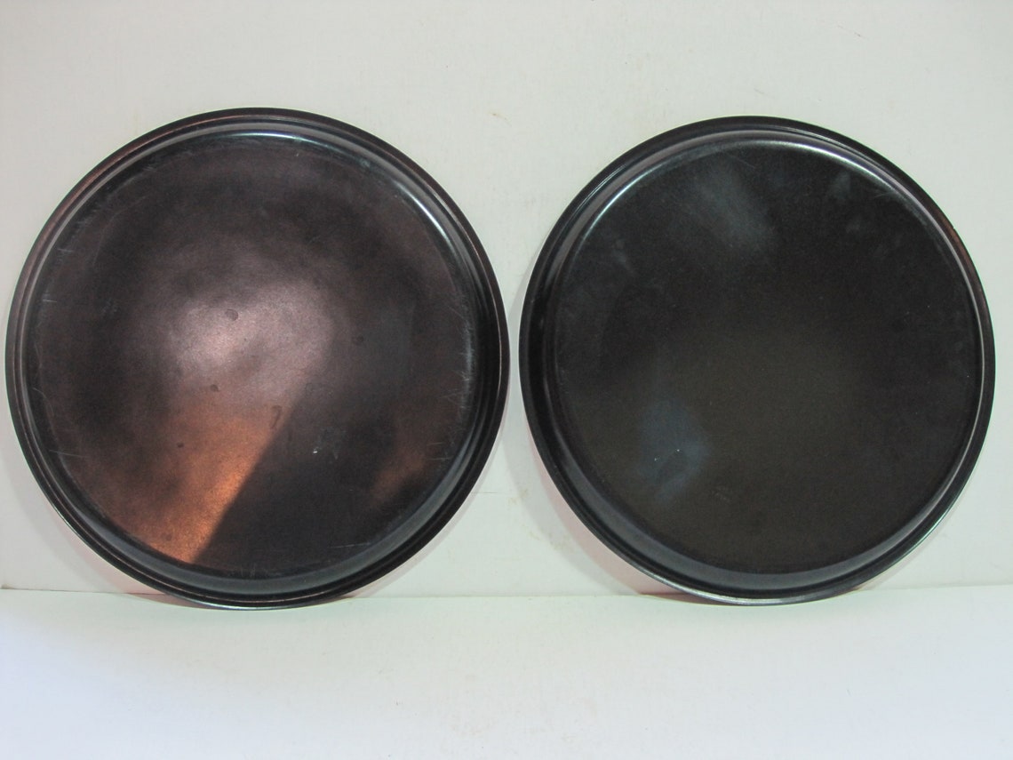 2 Vintage Large Round Plastic Serving Tray Hostess Beverage - Etsy