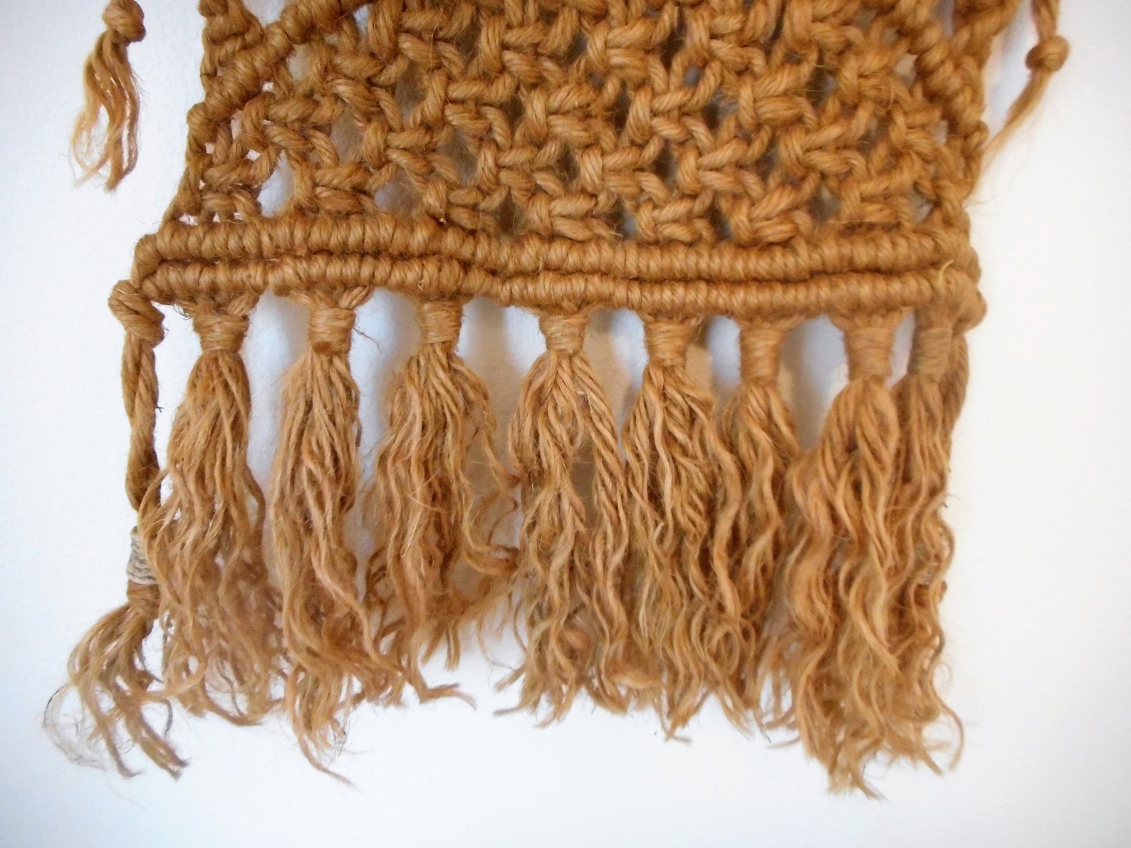 Vintage Jute Macrame Large Beaded Textile Wall Hanging Boho - Etsy