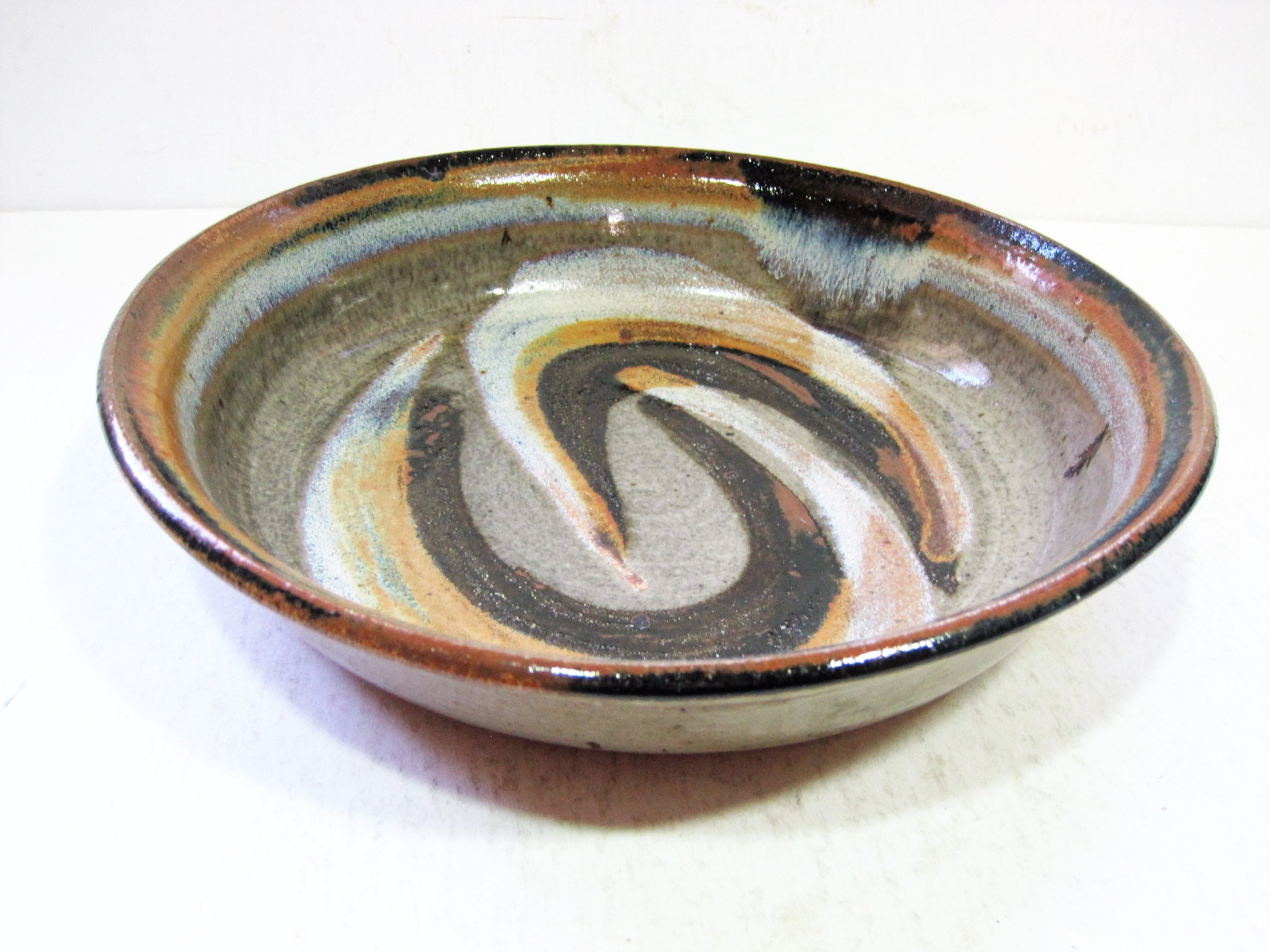 Vintage Round Studio Pottery Centerpiece Bowl Modern Jeff - Etsy