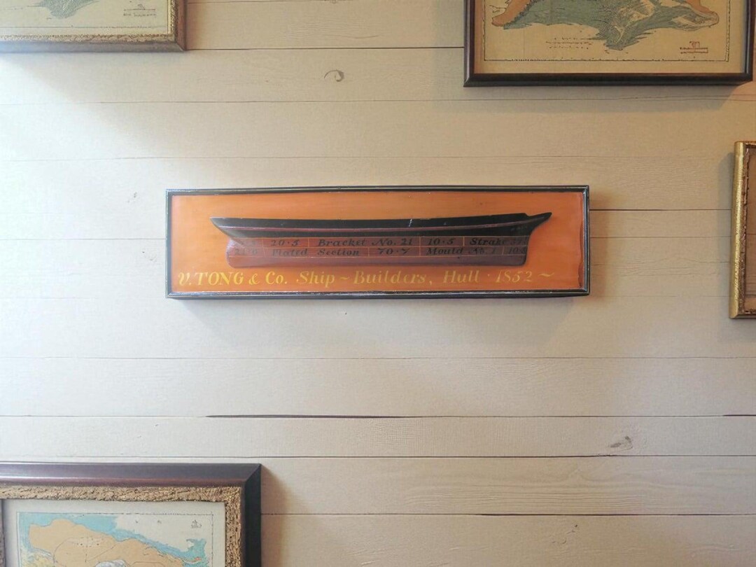 Antique Carved Wood Half Hull Boat Model: Nautical Wall Decor - Etsy