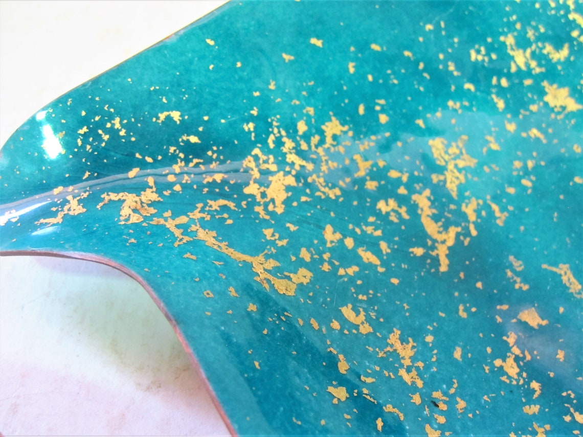 Vintage Set of 2 Enamel Copper Dish Plate Trinket Ring Tray - Etsy