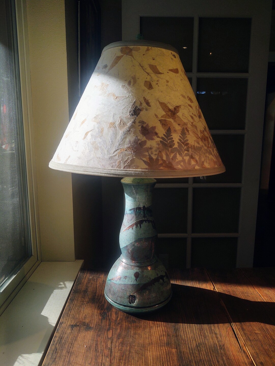 Vintage Raku Art Pottery Table Lamp Mid Century Modern Wheel Thrown 20 ...
