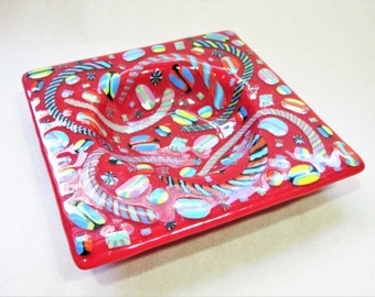 Red Fused Glass - Etsy