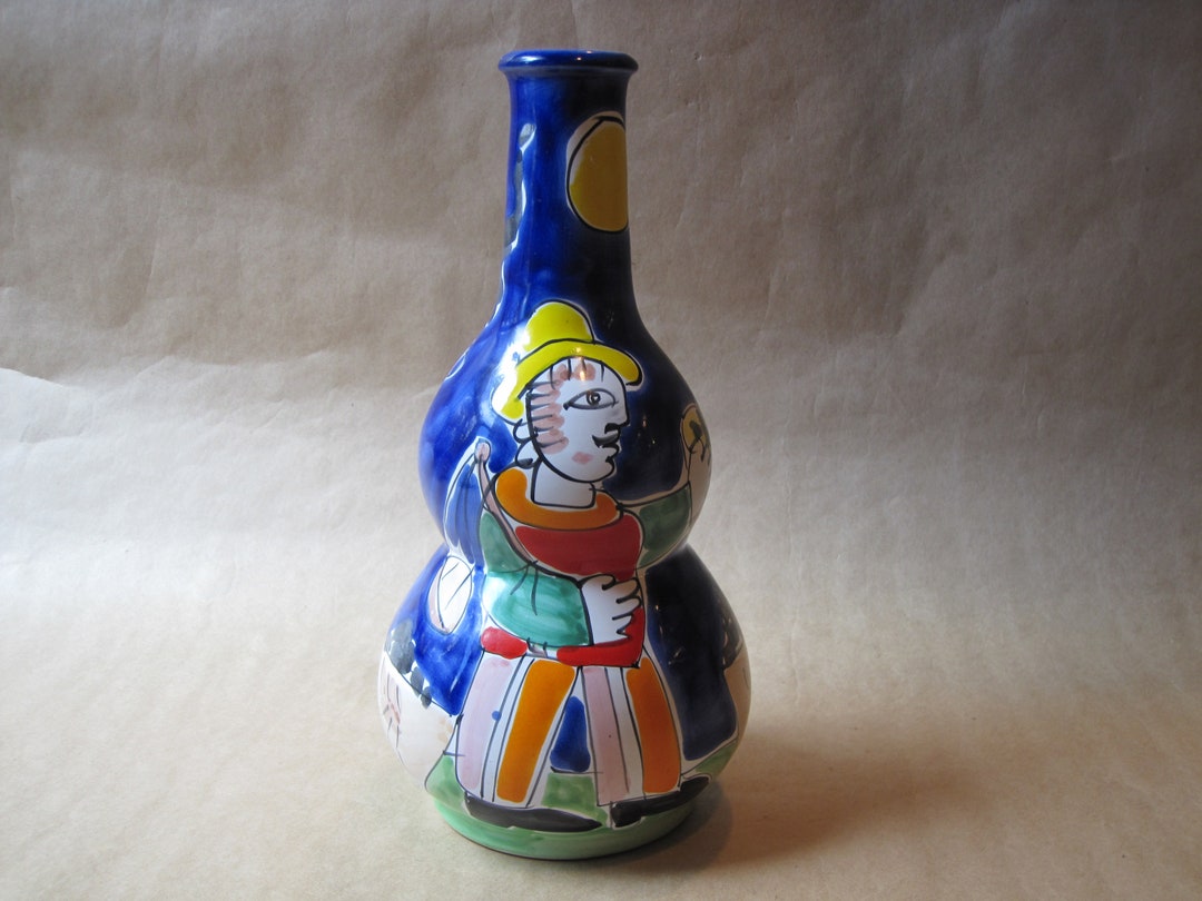 Vintage La Musa Italian Raymor Era Italy 11" Folk Art Pottery Carafe ...