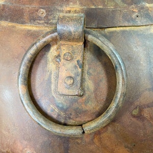 Large Reclaimed Rustic Hand Made Rusty Riveted Iron Ball Garden Planter ...