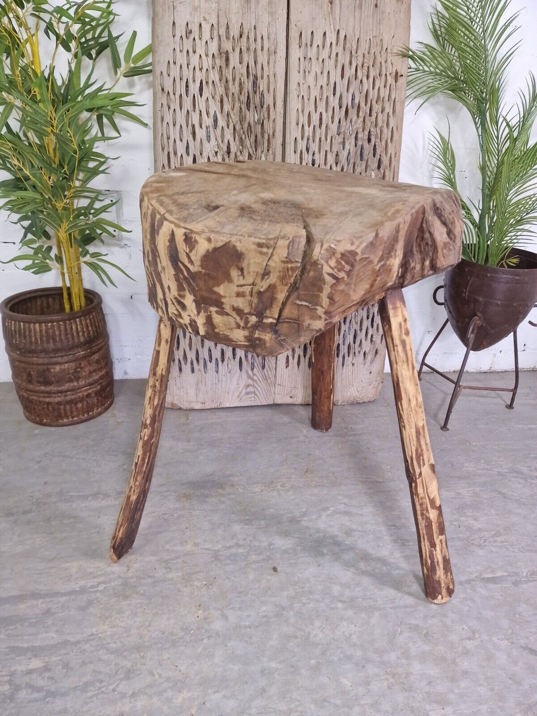 Large French Rustic Primitive Wooden Butchers Chopping Stump Block - Etsy