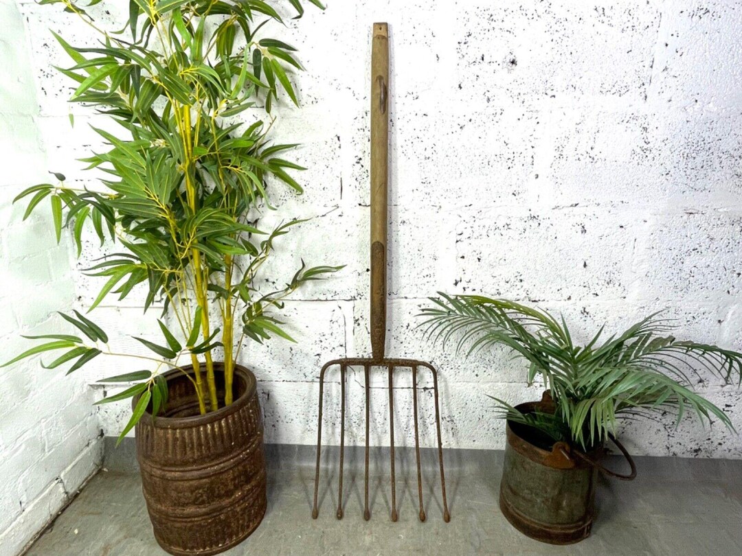 Antique Vintage Hay Pitch Fork Farming Agricultural Garden Tool Display ...