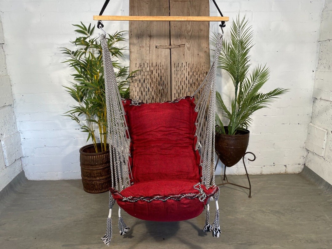 Reclaimed Hand Made Indian Padded Rope Swing Hammock Seat Chair - Etsy UK