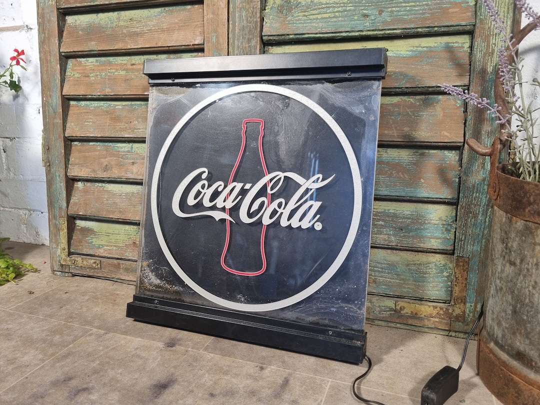 Vintage Coca Cola Light up Sign Box Wall Hanging Bar Pub - Etsy