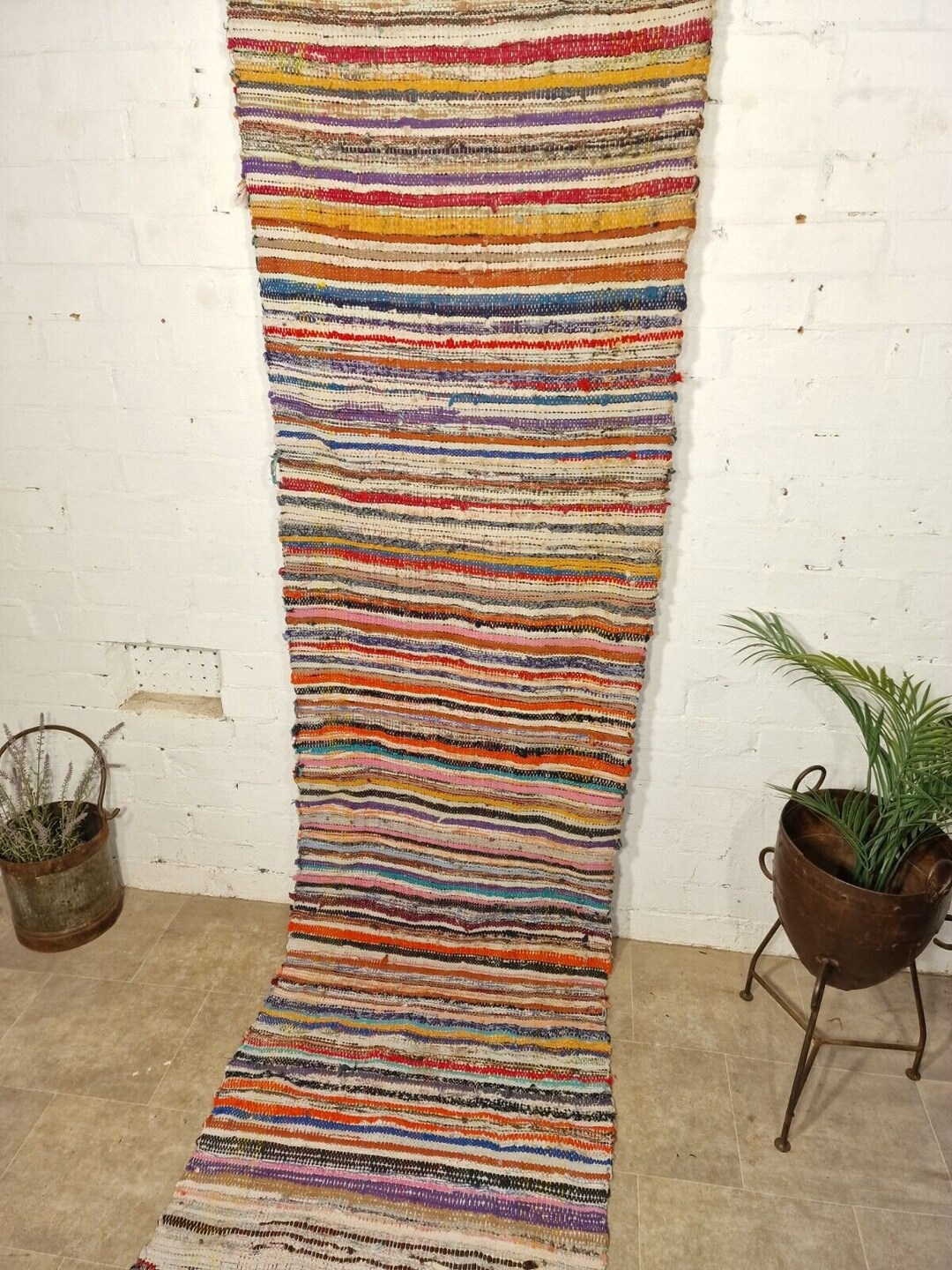 Vintage 3m 1950's Swedish Scandinavian Hand Woven Rag Rug - Etsy