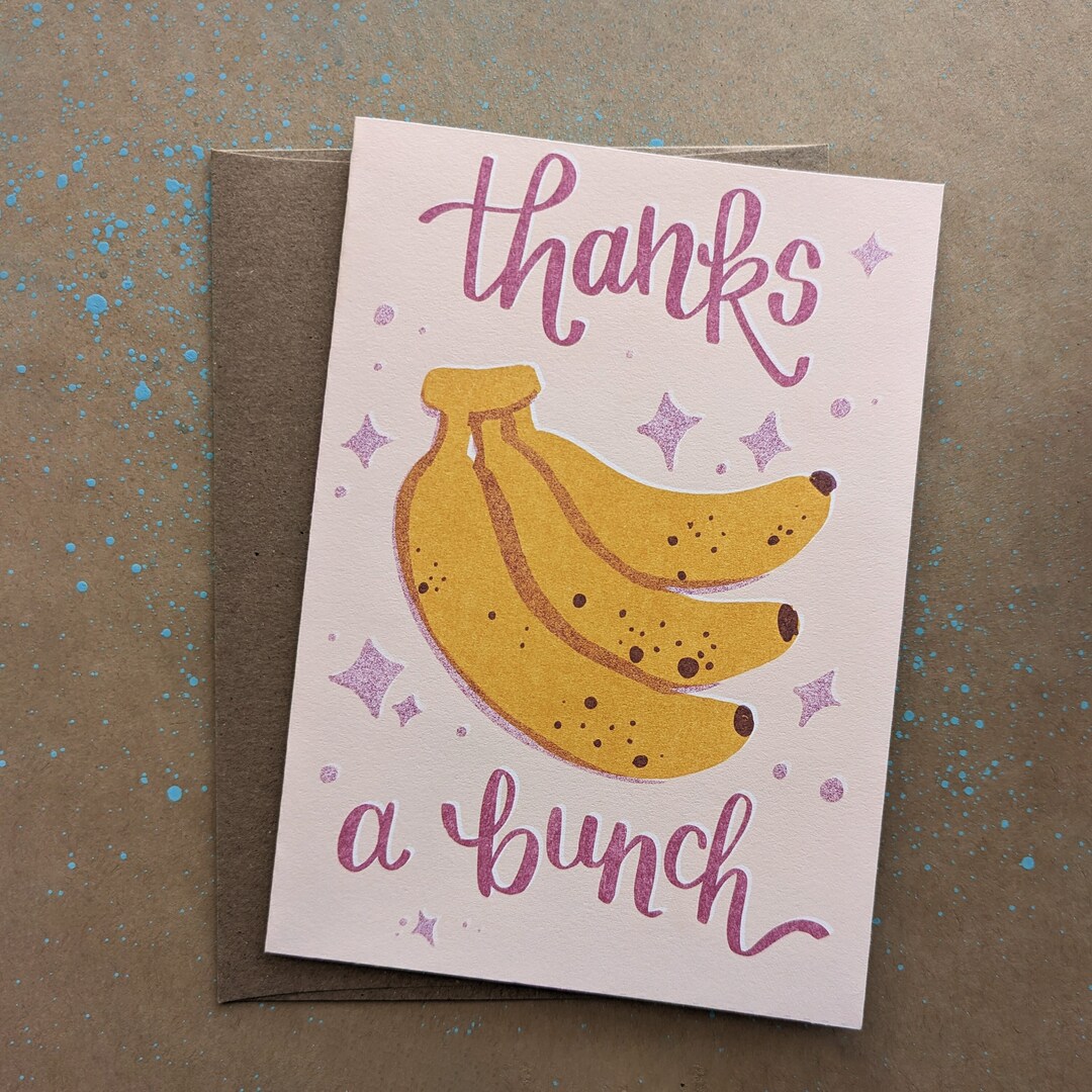 Thanks a Bunch Unique Thank You Cards Includes Envelope Hand Lettered ...