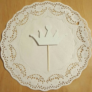 GLITTER CROWN Cupcake Topper Princess Party Birthday Silver Decoration ...