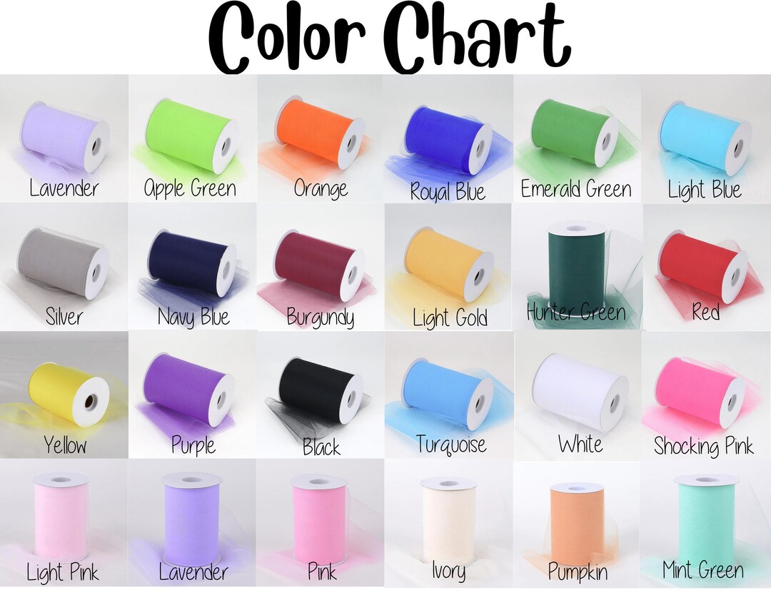 Color Chart for Customizing Your Order With Colorful Tutu Fun Custom ...