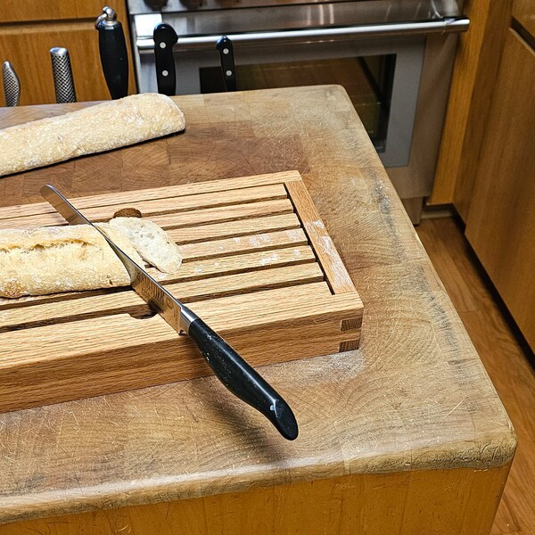 Bread Cutting Board With Crumb Catcher - Etsy