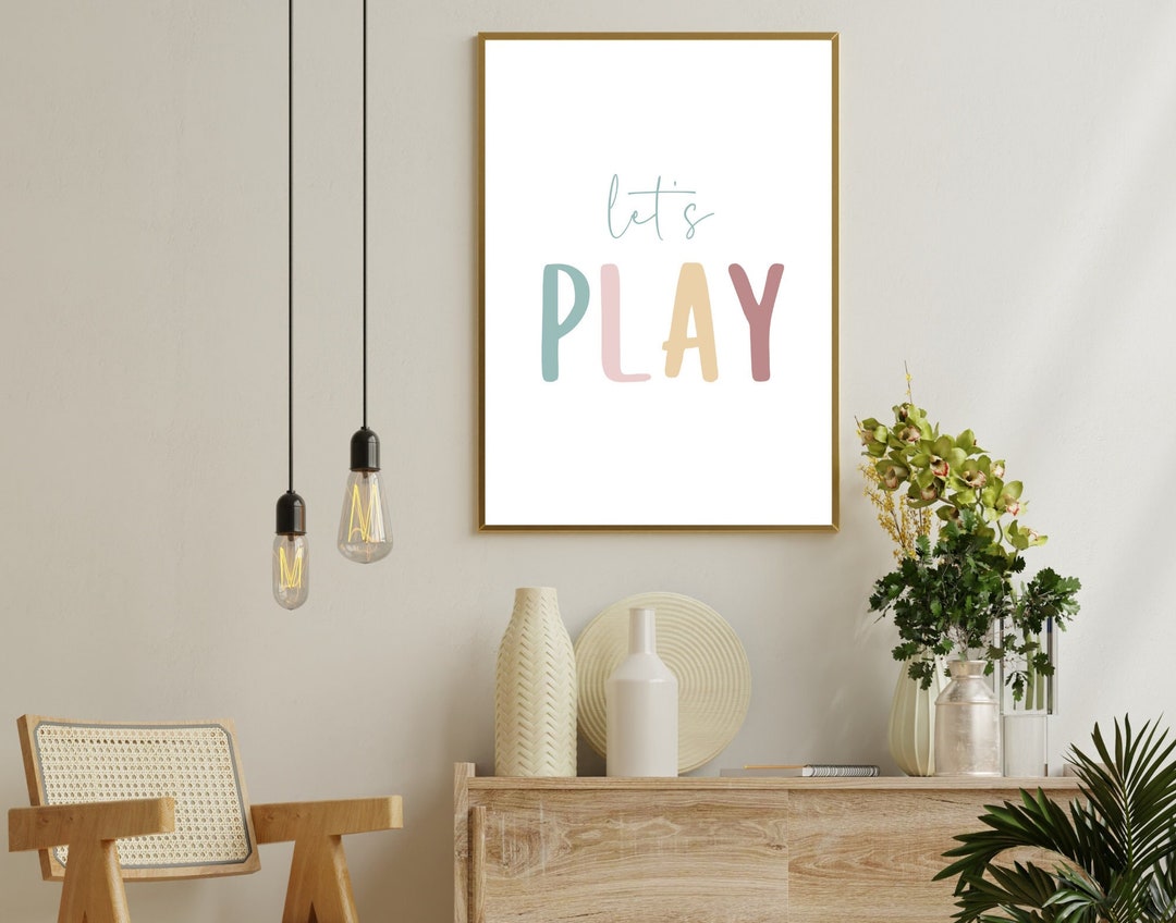 Let's Play Playroom Print, Instant Download, Kids Decor, Playroom Sign ...