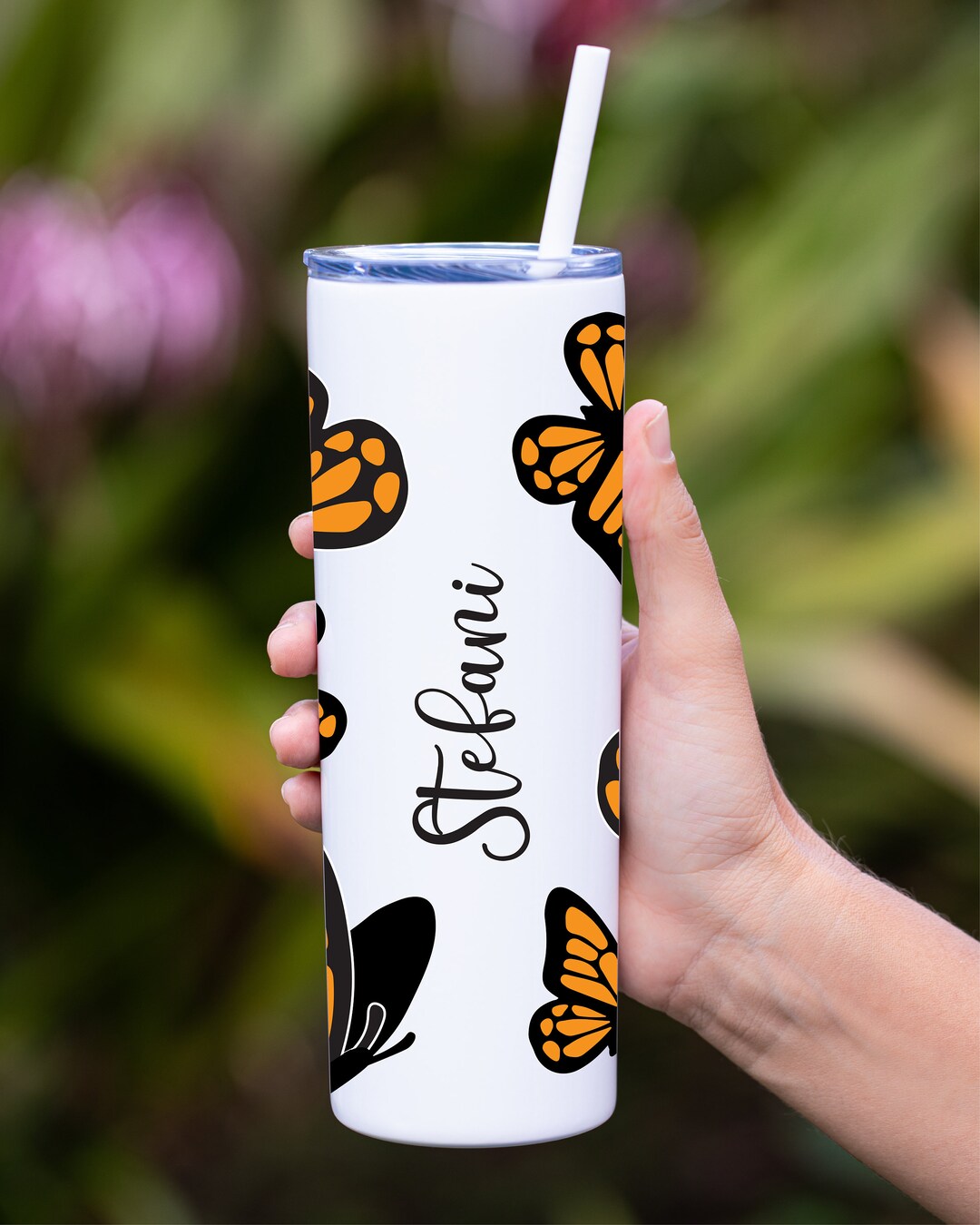 Personalized Monarch Butterfly Tumbler - 20oz Stainless Steel - Etsy