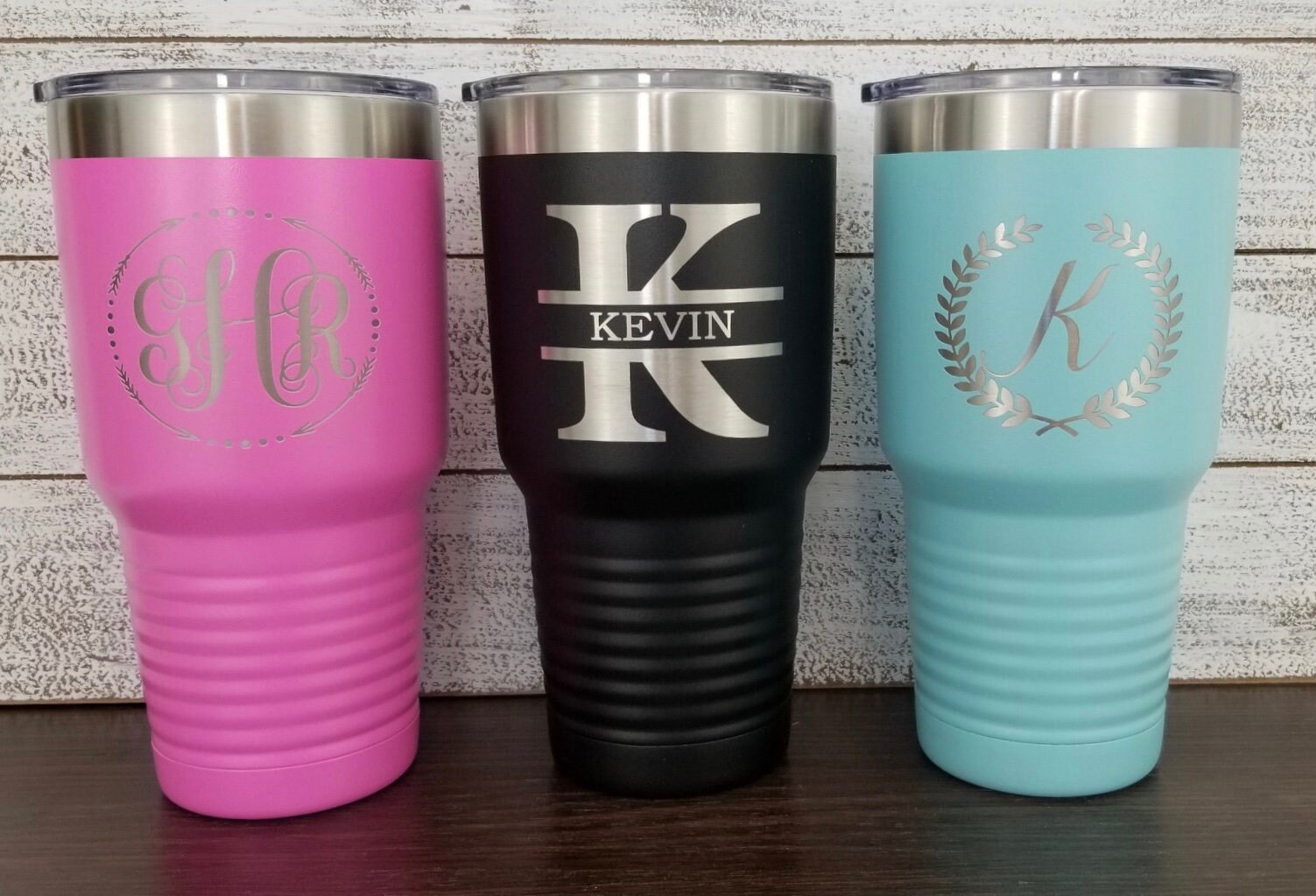 Monogram Tumbler 30oz Personalized Tumbler Mother's Day | Etsy