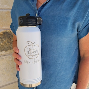 Teacher Gift, Teacher Water Bottle, Personalized Teacher Tumbler, 32 Oz ...