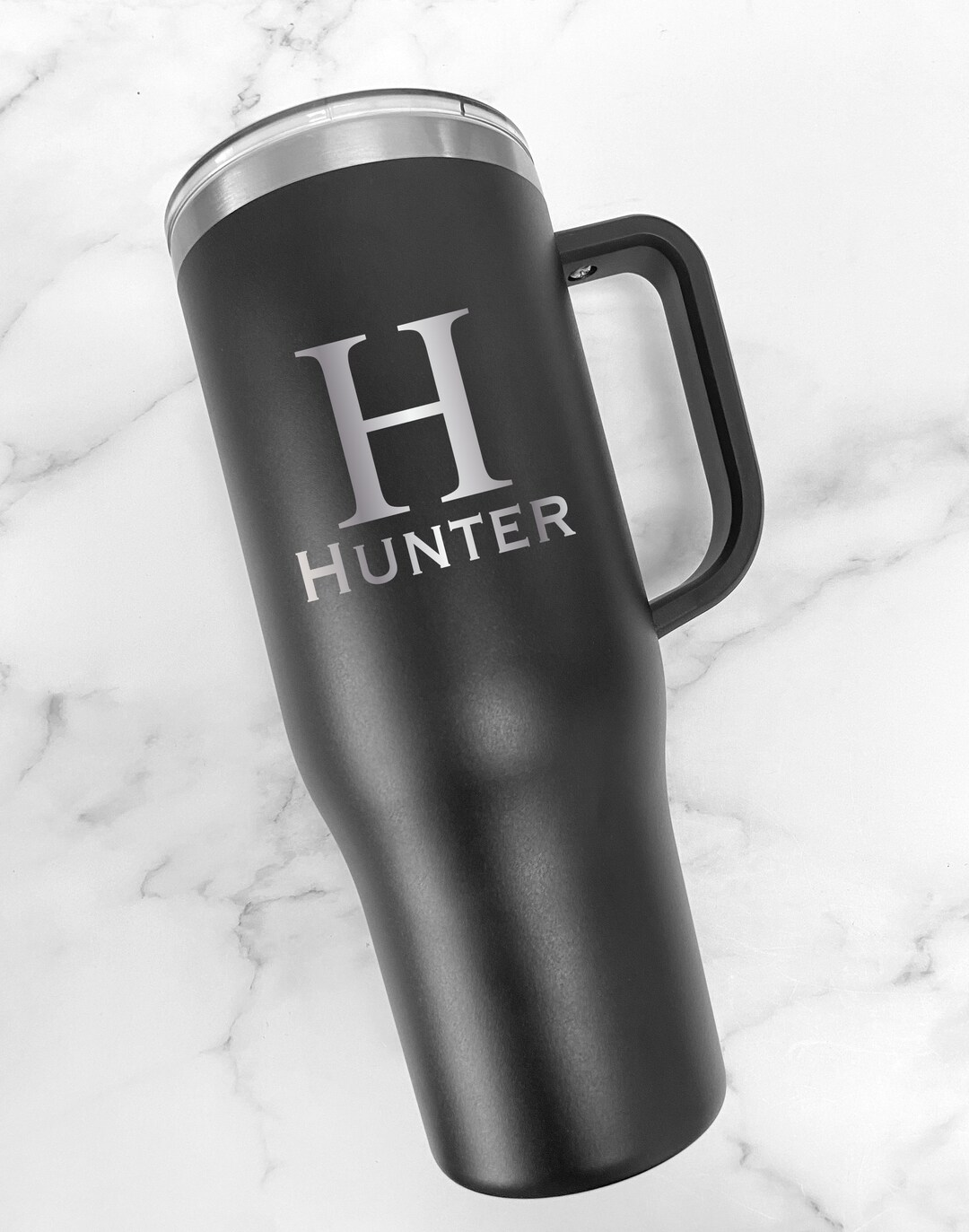 Personalized Monogram 40oz Tumbler With Handle: Laser Engraved Travel ...