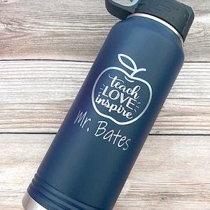 Teacher Gift, Teacher Water Bottle, Personalized Teacher Tumbler, 32 Oz ...