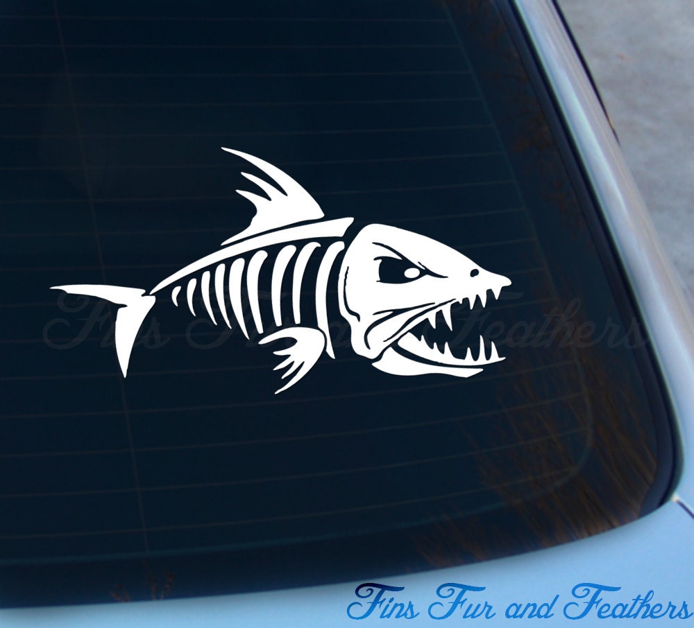 Skeleton Fish Decal Skeleton Fish sticker Saltwater | Etsy