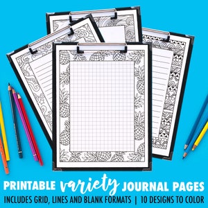 Journal Pages Variety Series 10 Pack PDF Includes Grid - Etsy
