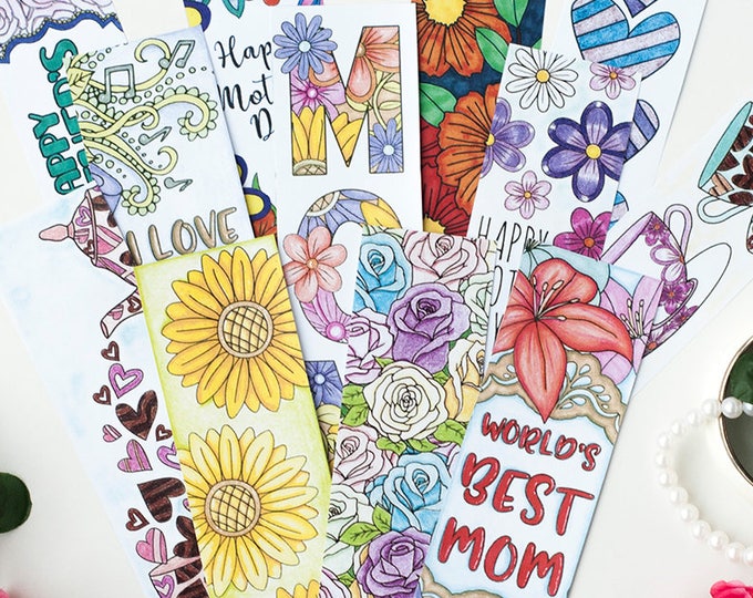 Mother's Day Bookmarks 12 Printable Bookmarks for Mom - Etsy