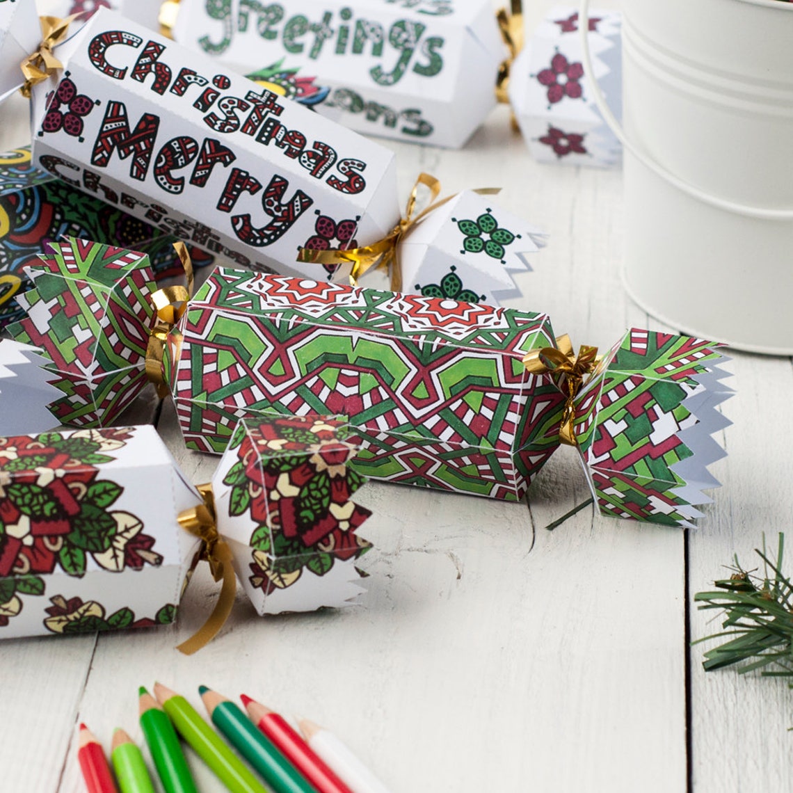 Christmas Bon-bon Template Set Set of 8 Christmas Bon-bon | Etsy